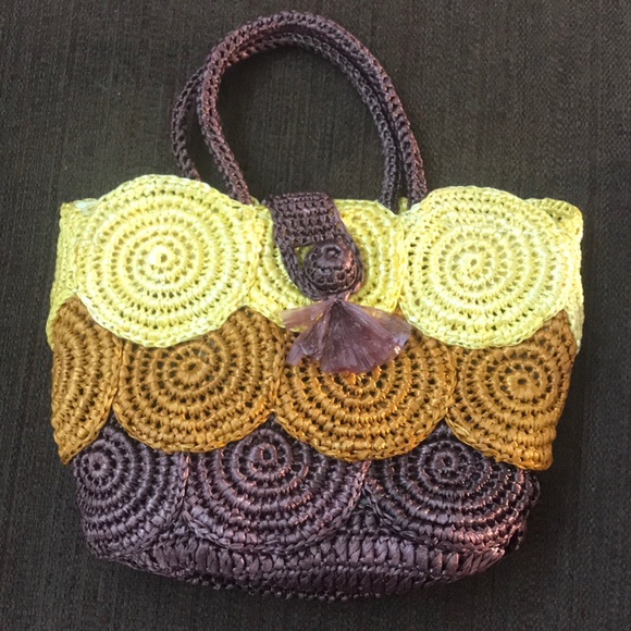 Bags | Plastic Raffia Handbag Made From Plastic | Poshmark